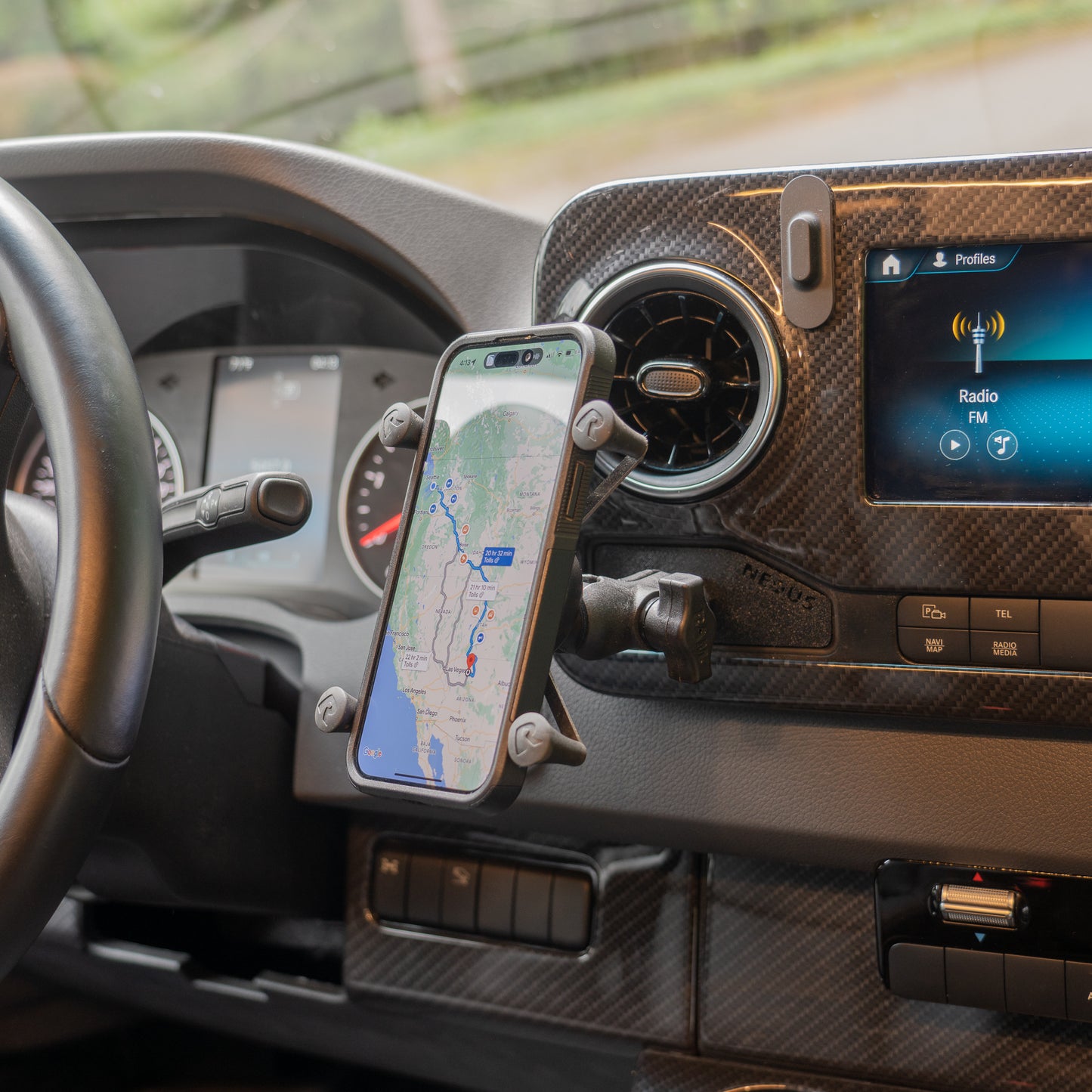 Nexus 1" RAM Ball Mount Cubby Adapter for Winnebago Revel and Mercedes ...